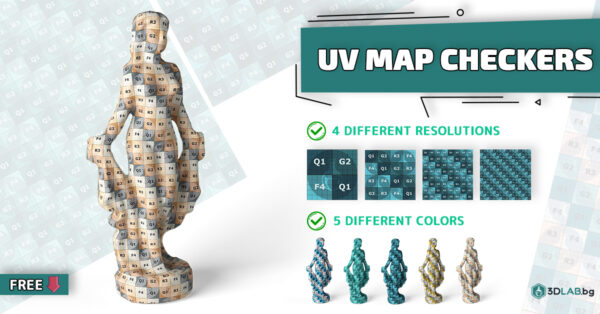 UV Map Checkers - 3dlab.bg - Free textures to check UVs on your 3D Model